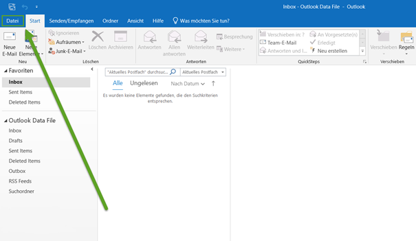 Outlook (Windows): Postfach Importieren/Exportieren - Green